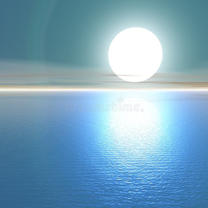 Por do sol azul. ilustração stock. Ilustração de paisagem - 3419927