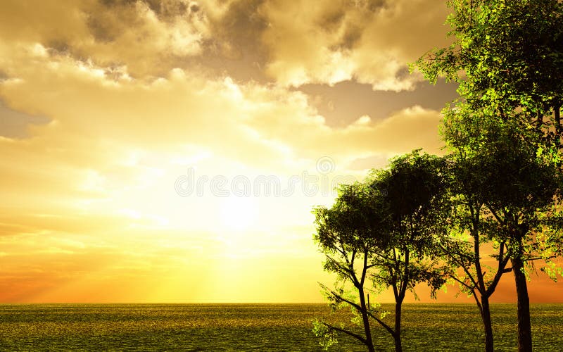 Por do sol bonito ilustração stock. Ilustração de noite - 5926333