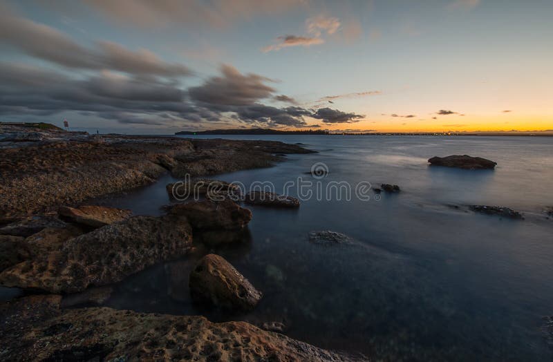 Por Do Sol No Perouse Do La, Sydney Foto de Stock - Imagem de tasman ...