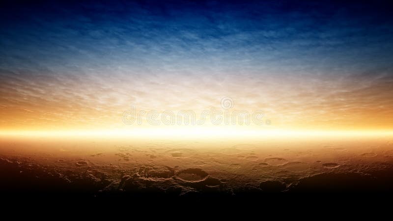 Por Do Sol No Planeta Marte Imagem de Stock - Imagem de sunset ...