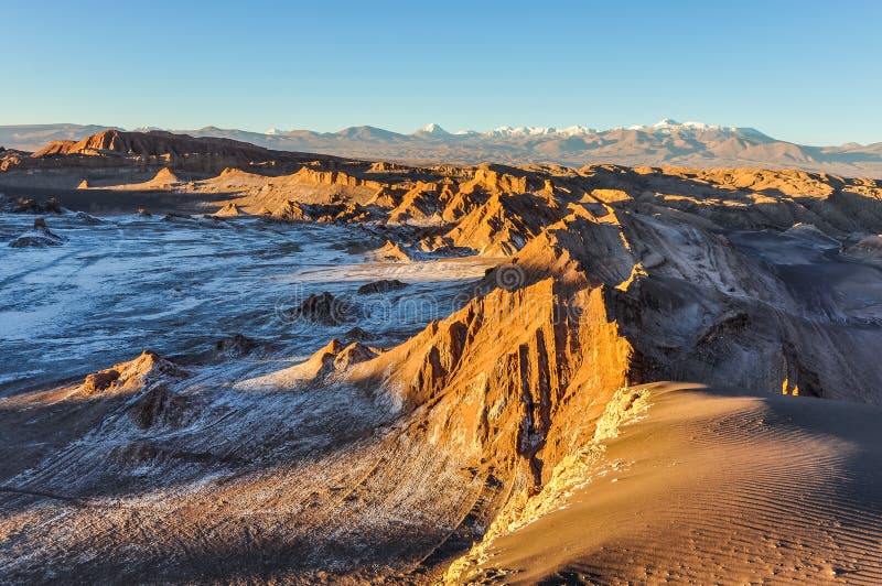 Cratera No Deserto De Atacama, O Chile Do Vale Da Lua Foto de Stock ...