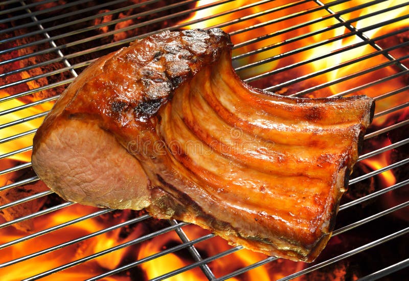 Porc grillé photo stock. Image du flammes, repas, rôti - 31739778