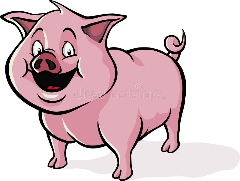 Porc Heureux De Dessin Animé Illustration de Vecteur - Illustration du ...