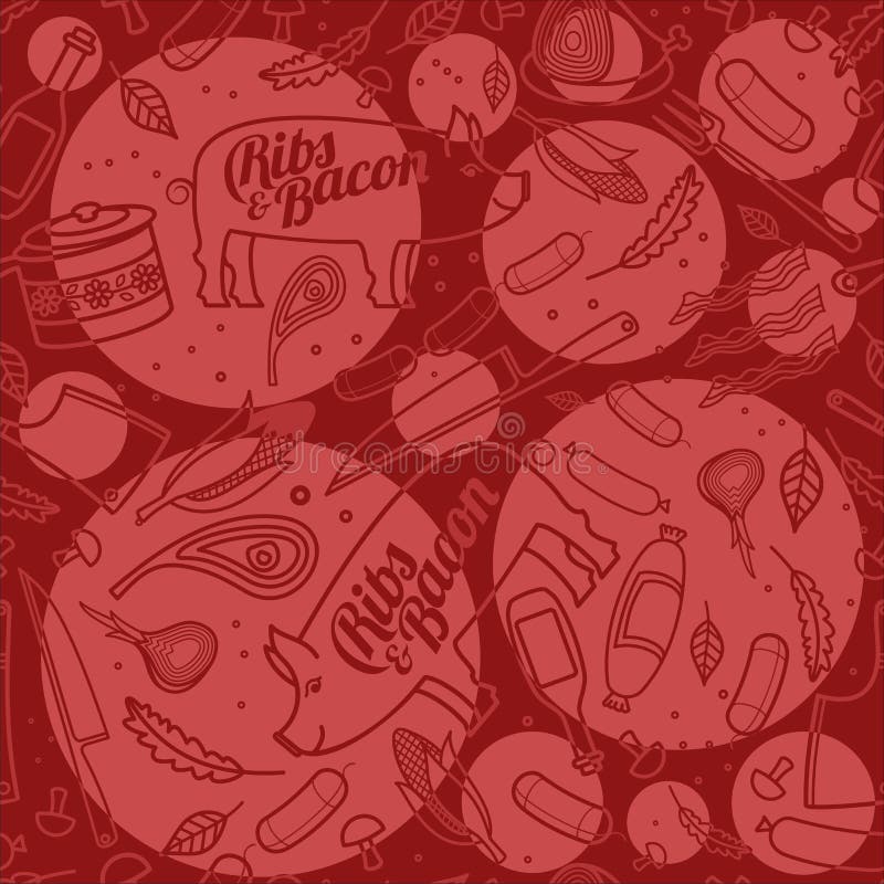 BBQ food seamless texture stock illustration. Illustration of chefs ...