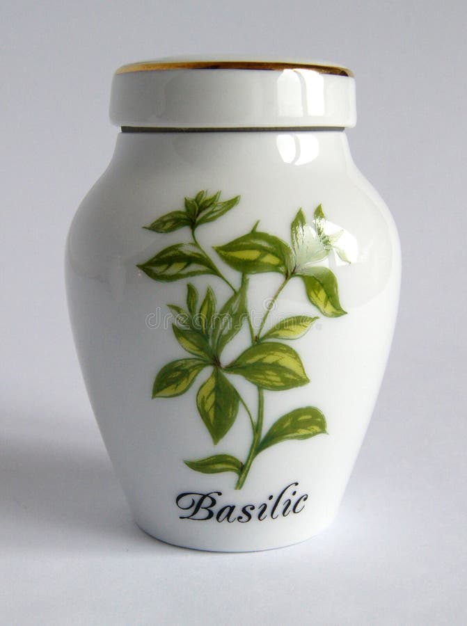 Porcelain basil Jar stock image. Image of ecological - 62648829