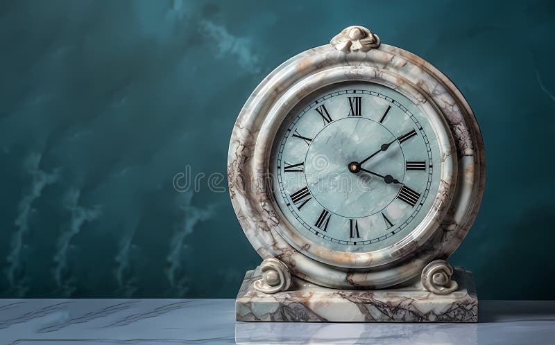 Porcelain Clock on the Table, Made in the Form of an Old, Beautiful ...