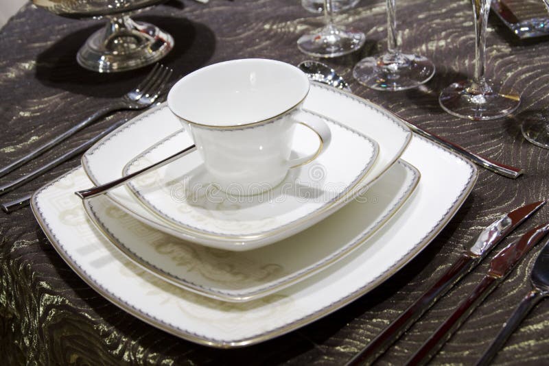 Porcelain dinner set stock photo. Image of fragment, cuisine - 7916726
