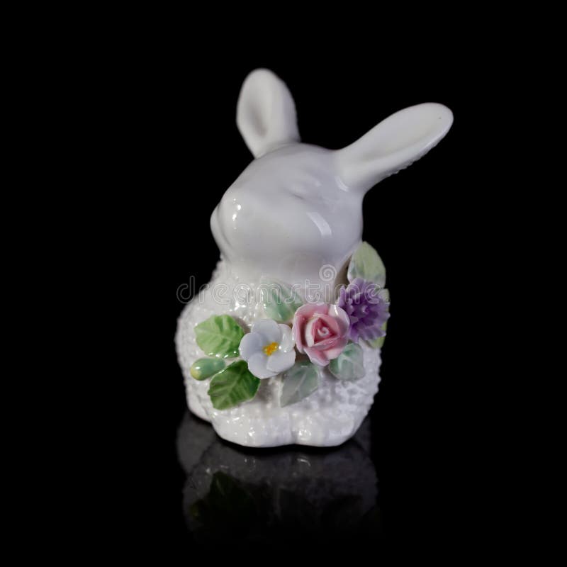 Porcelain Figurine of a Rabbit. Easter White Bunny. Antique Figurine ...