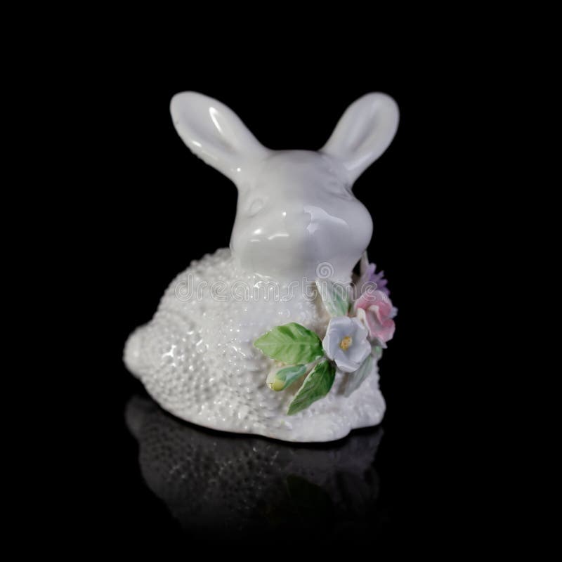 Porcelain Figurine of a Rabbit. Easter White Bunny. Antique Figurine ...