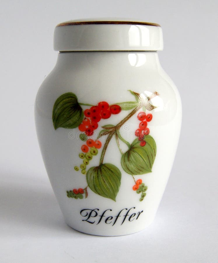 Porcelain pepper Jar stock image. Image of aroma, antique - 62649401