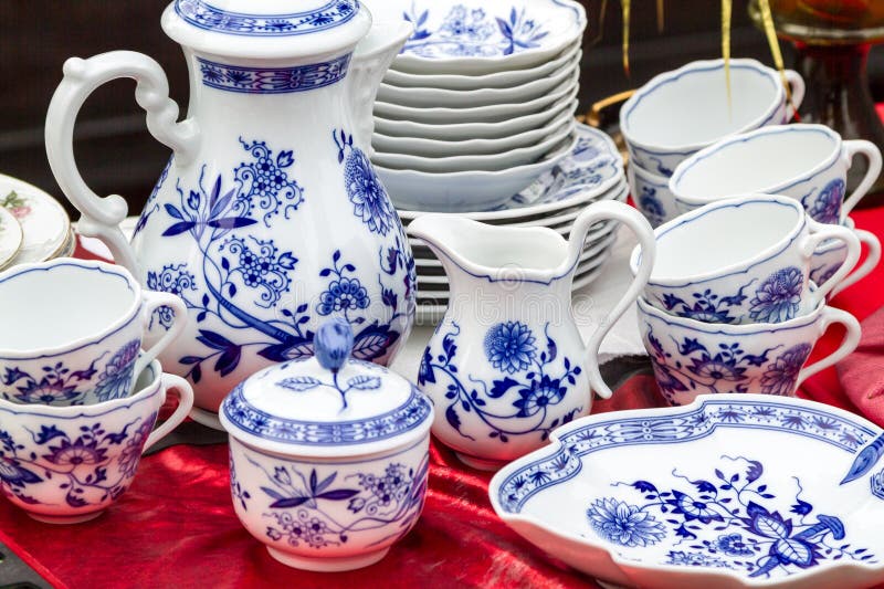 Porcelain pottery set stock photo. Image of porcelain - 305880724