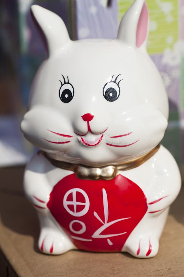 Two porcelain rabbit stock image. Image of celebration - 65626019