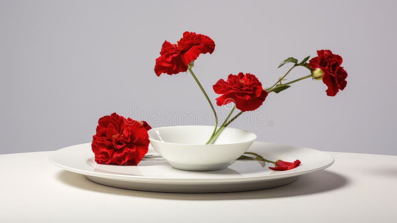 Porcelain red carnations stock illustration. Illustration of nature ...