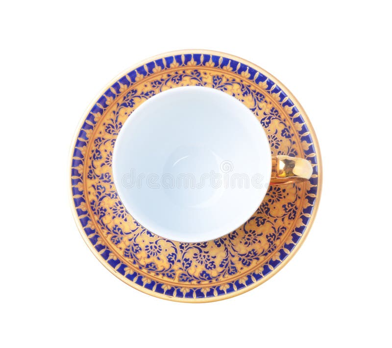 Porcelain Tea Cup on White Background Stock Image - Image of painted ...