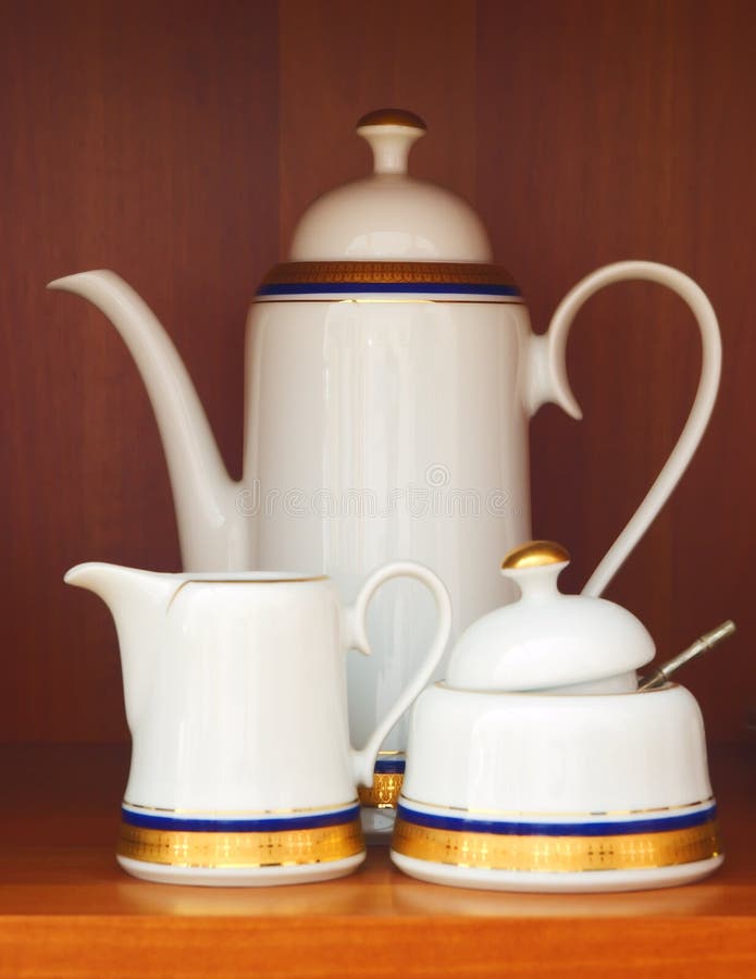 Porcelain Teapot and Sugar Bowl Stock Image - Image of luxury, ceramics ...
