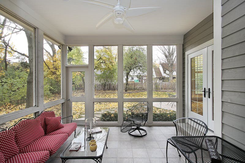 Porch with patio view stock photo. Image of porch, suburban - 9331420