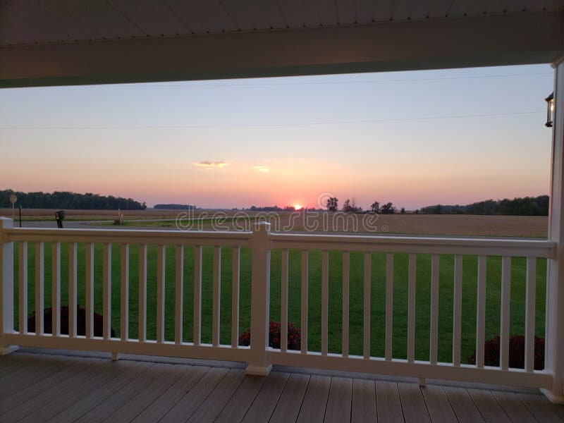 Porch view stock photo. Image of sunset, fall, landscape - 128892292