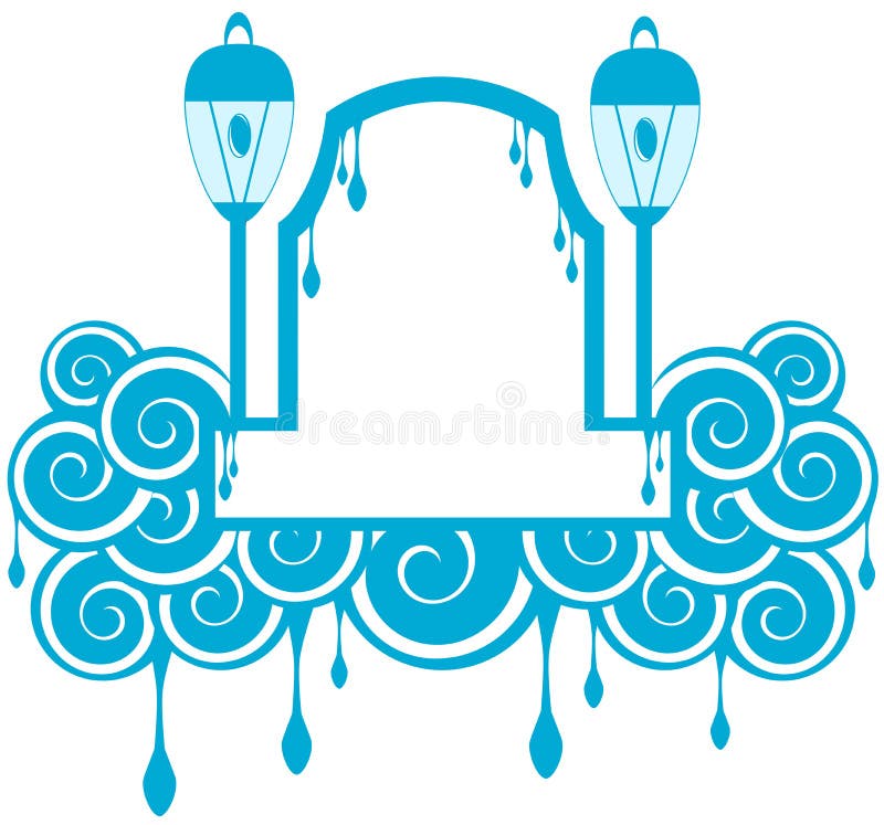 Label with Porchlights Spot and Clouds Stock Vector - Illustration of ...