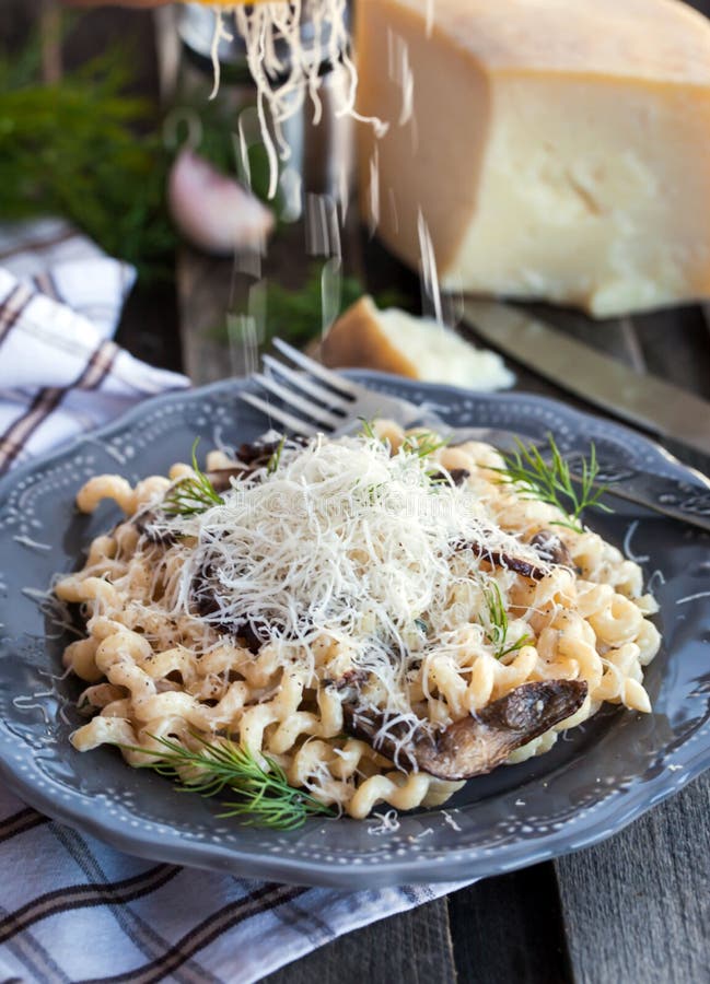 Porcini and parmesan pasta stock image. Image of porcini - 59084289