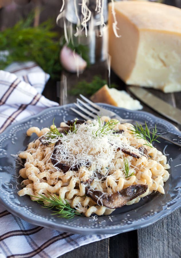 Porcini and parmesan pasta stock image. Image of italian - 59501163