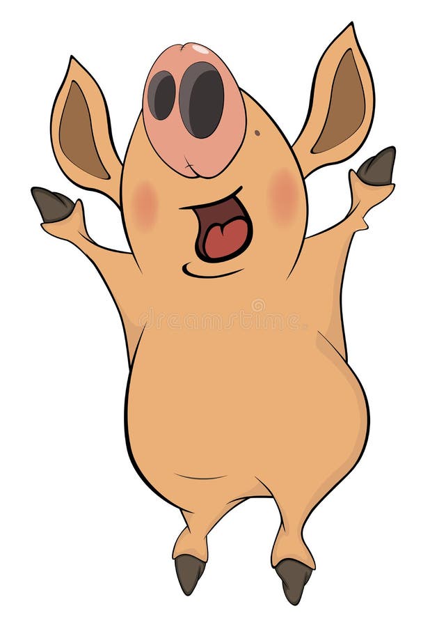 Porco cartoon ilustração do vetor. Ilustração de grito - 43933417