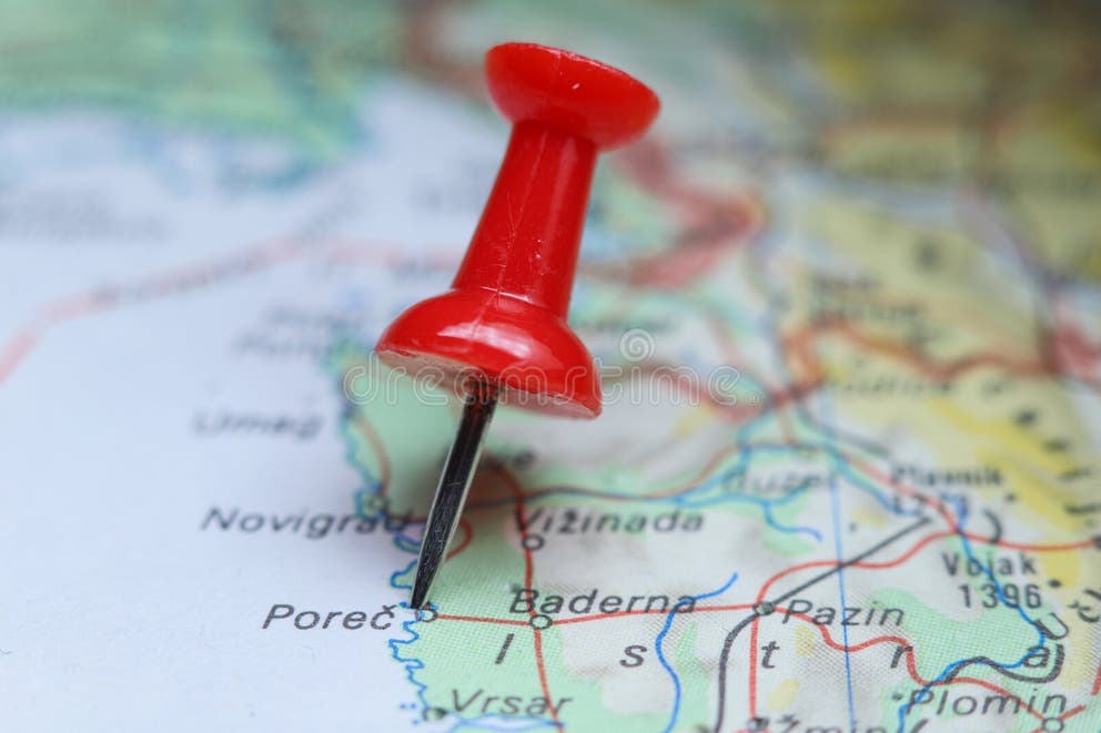 Porec, Croatia pin on map stock image. Image of business - 370074621