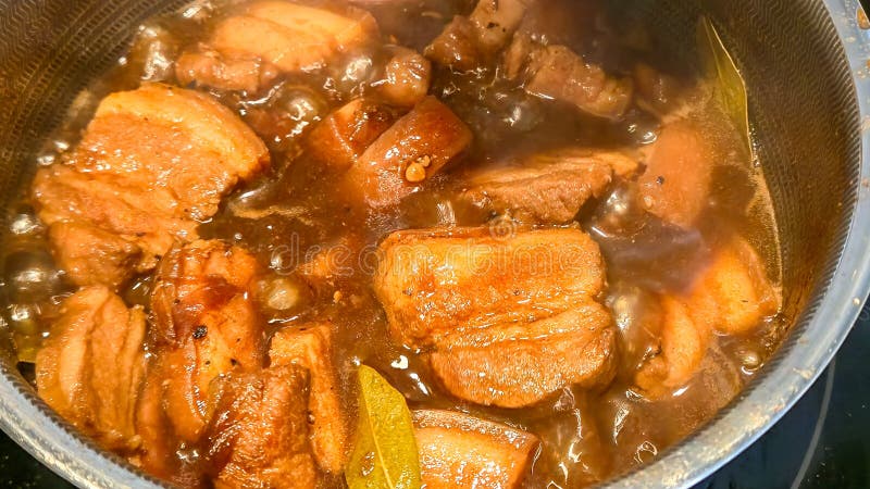 Pork Adobo Filipino Cuisine Being Cooked Stock Photo - Image of chicken ...