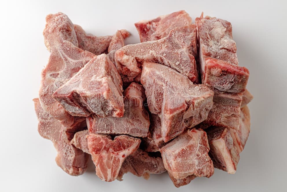 Pork Backbone on a White Background Stock Image - Image of frozen, meat ...