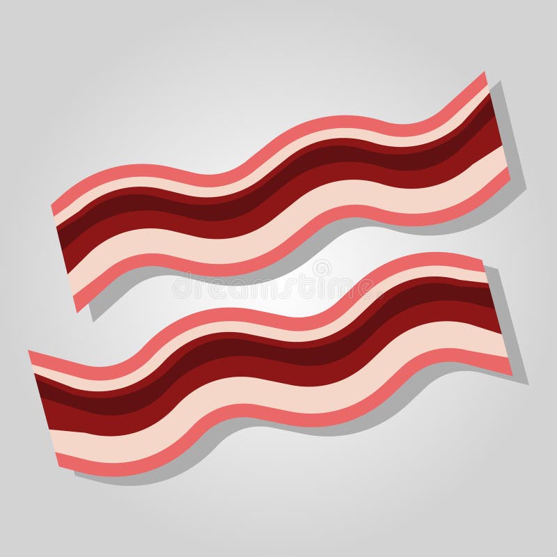 Pork Bacon Strips Realistic Flat Vector Illustration. Isolated. Stock ...