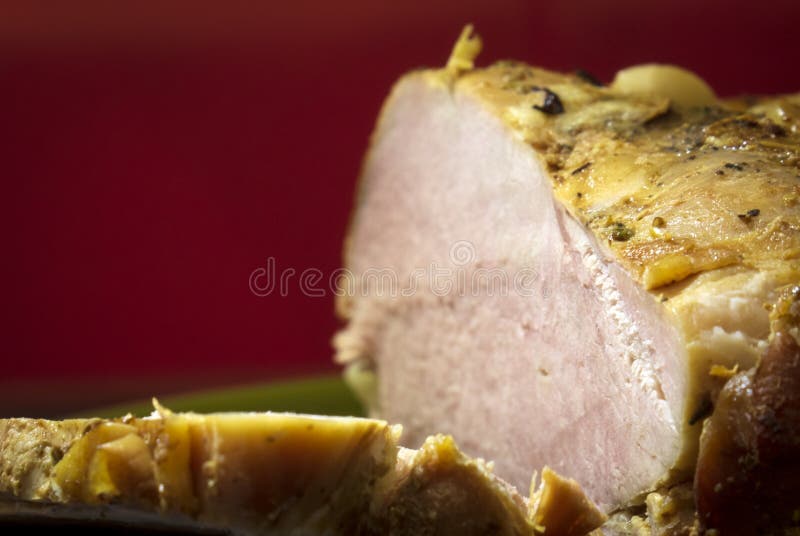 Pork Baked Ham in the Cut. Meat is a Delicacy. Stock Image - Image of ...