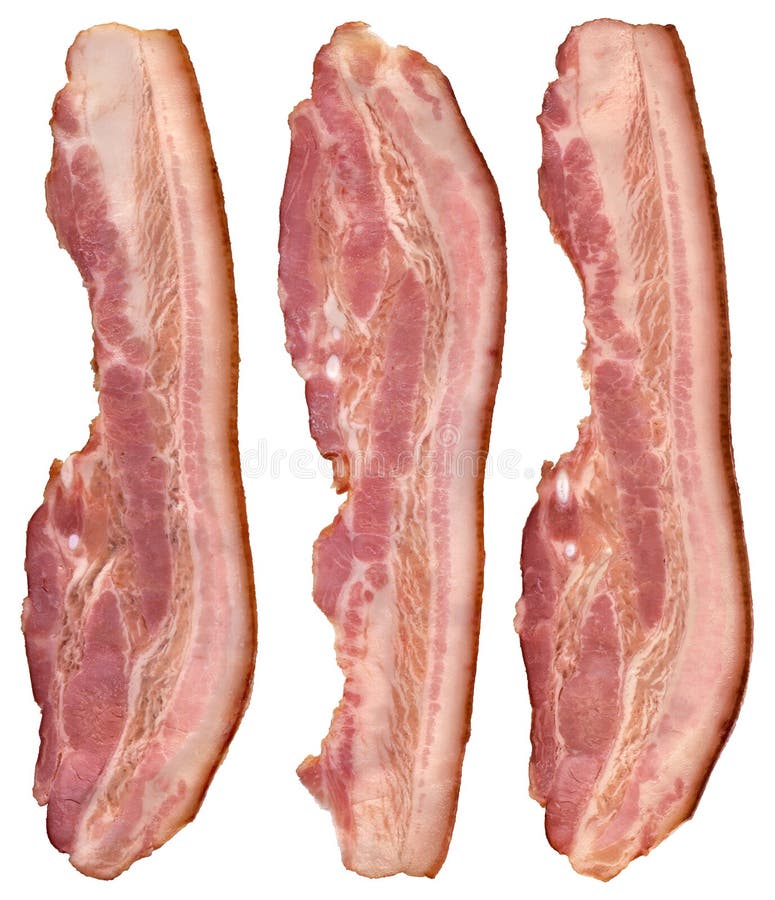 Pork Belly Bacon Rashers Isolated on White Background Stock Photo ...