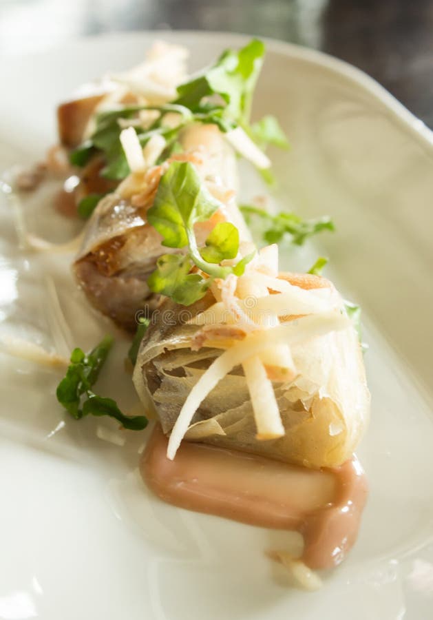 Pork Belly Parcels stock image. Image of dinning, greens - 39274937