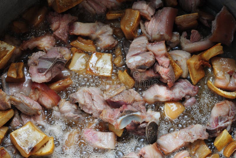 Pork Boiled in a Hot Pot Called Chicharon Ica Peru Stock Photo - Image ...
