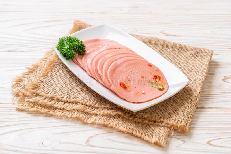 Pork bologna with chilli stock image. Image of german - 168604661