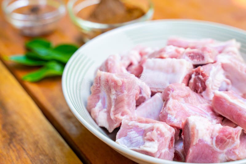 Pork Bone Ingredient for Cooking Stock Photo - Image of dining, shrimp ...