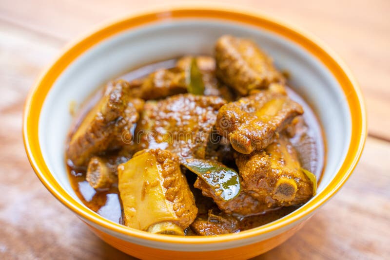 Pork Bone with Spices Curry Paste Soup Stock Image - Image of ribs ...