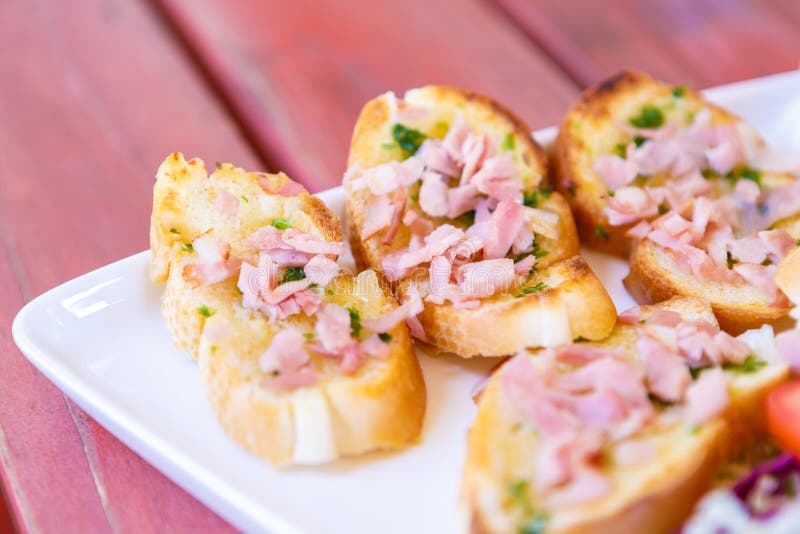 Pork bread thai snack stock photo. Image of tapas, thai - 51665512