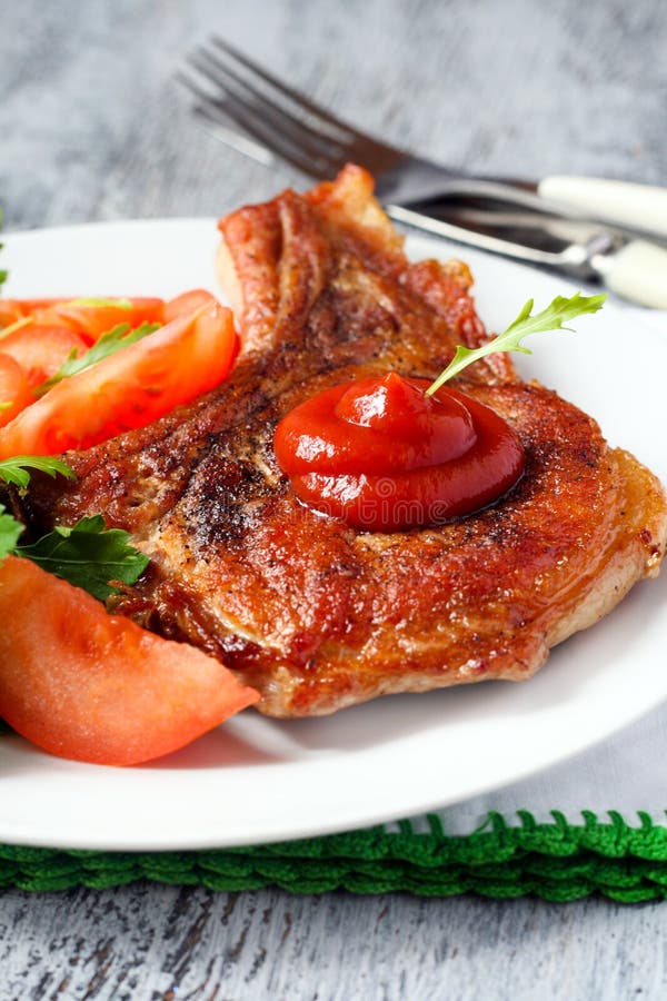 Pork chop stock photo. Image of sauce, vertical, portion - 29617534