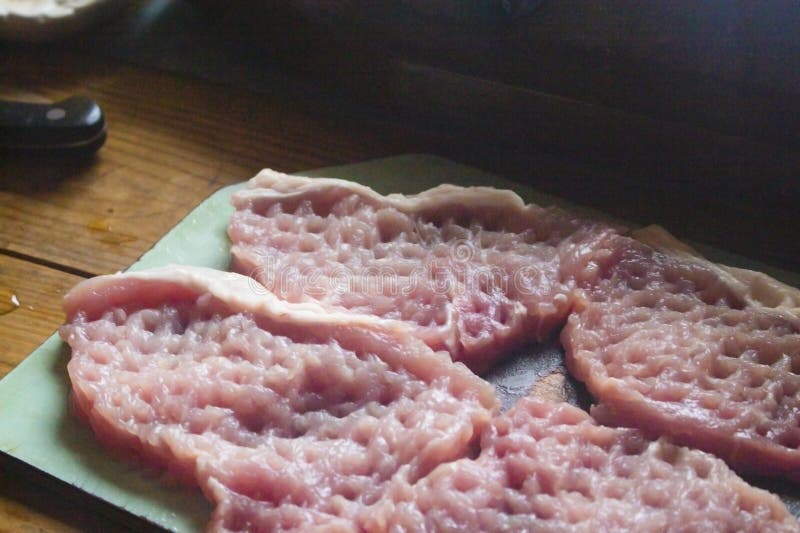 Pork Chop on a Chopping Board in Kitchen Stock Image - Image of meat ...