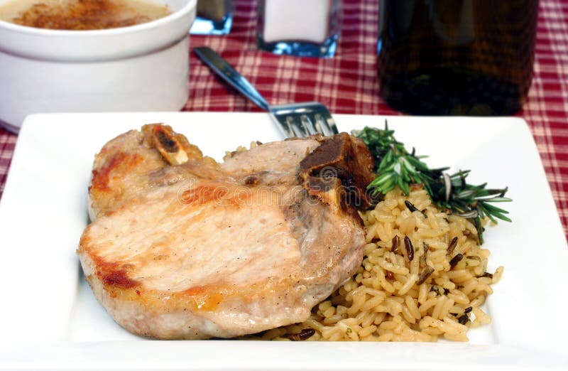 Pork Chop and Rice stock photo. Image of tasty, delicious - 6381538
