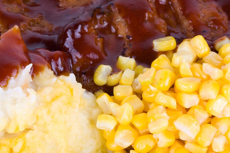 Pork Chops with Mashed Potatoes. Stock Photo - Image of beans, country ...