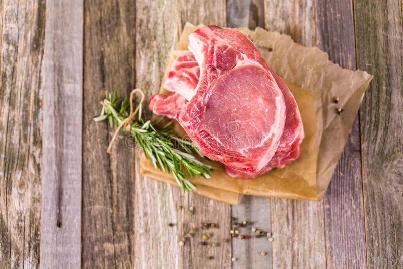Pork chops stock photo. Image of herb, thick, rustic - 59788982