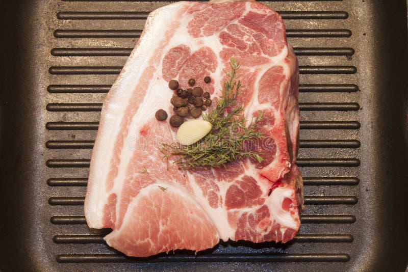 Pork Chuck with Pepper, Garlic and Thyme Stock Photo - Image of pork ...