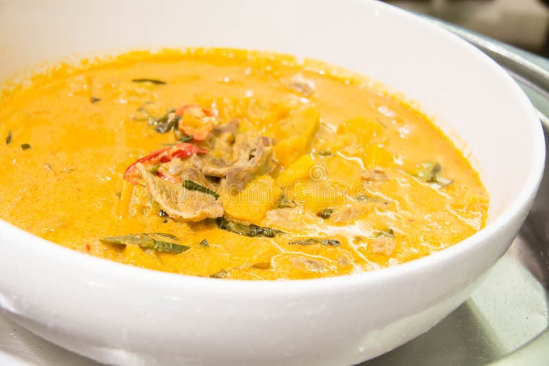 Red Pork Coconut Curry Panaeng : Delicious and Famous Thailan Stock ...