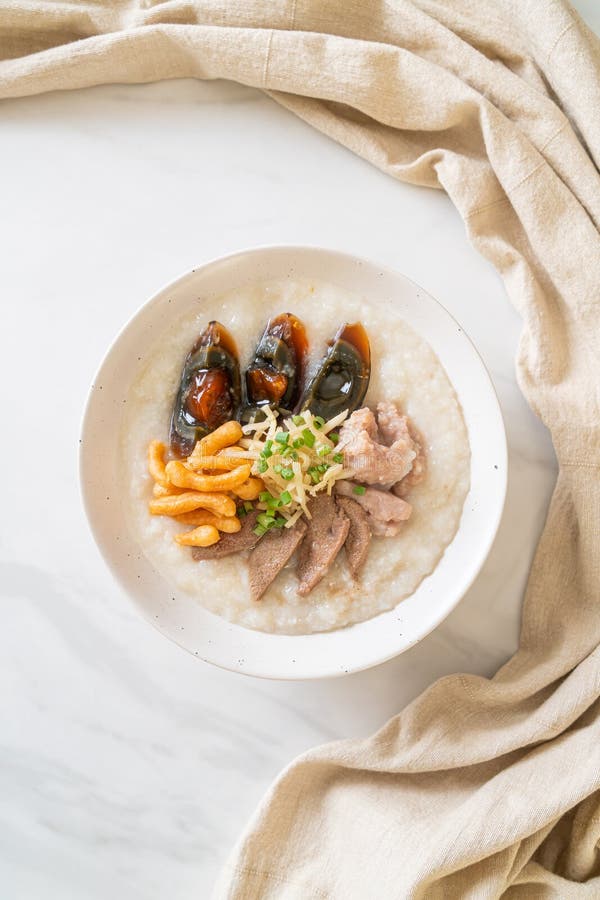 Pork Congee or Porridge with Pork Stock Image - Image of healthy ...