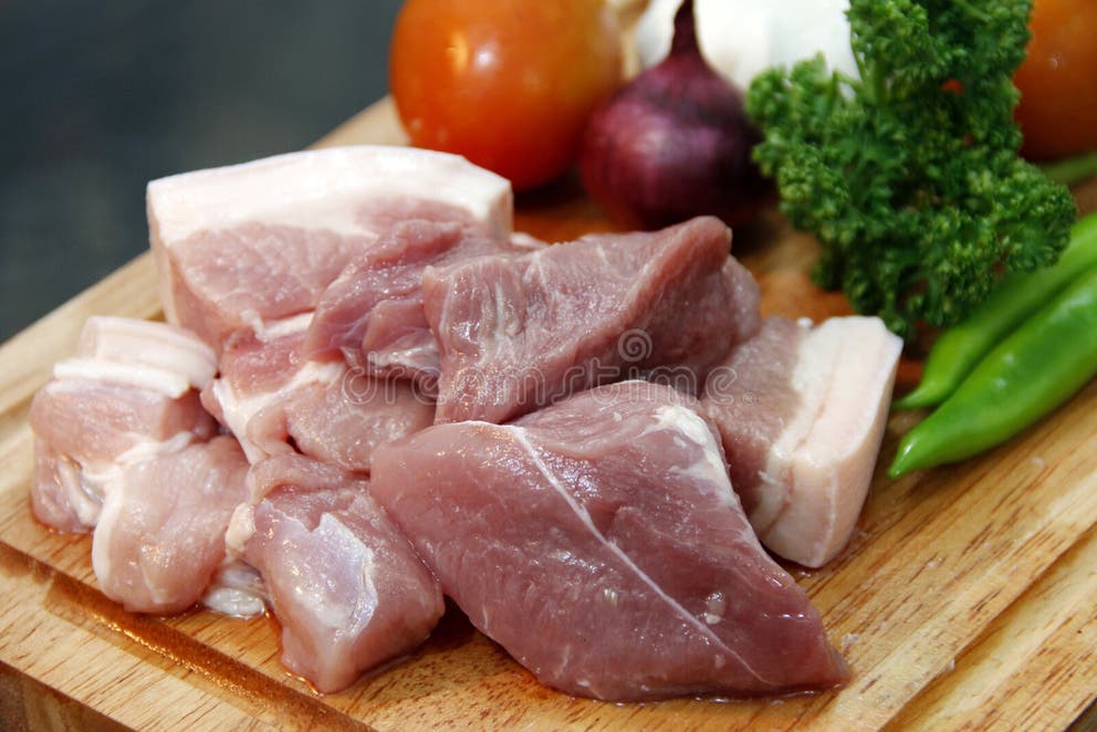 Pork Cubes stock photo. Image of kitchen, horizontal - 24846200