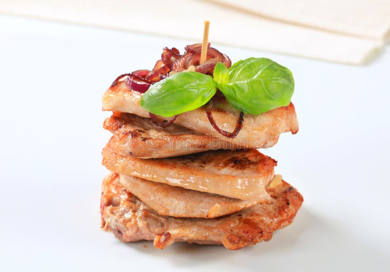 Pork cutlets stock photo. Image of closeup, slices, sauteed - 32575658