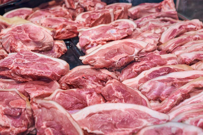 Pork on Display in the Store Stock Image - Image of fillet, meal: 126753127