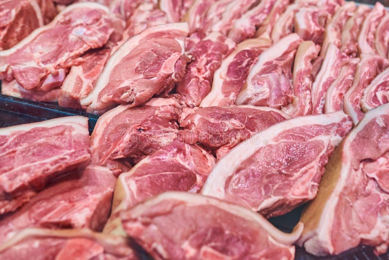 Pork on Display in the Store Stock Photo - Image of beef, gourmet ...
