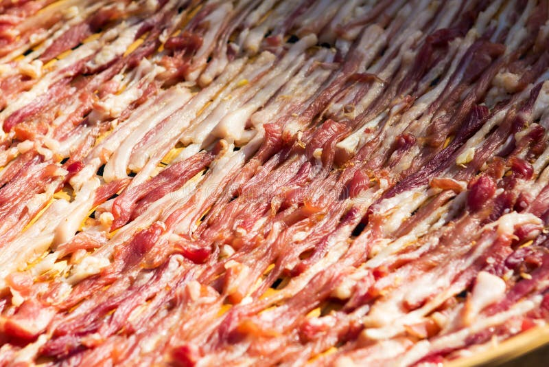 Pork drying in the sun stock image. Image of asia, countryside - 32975899